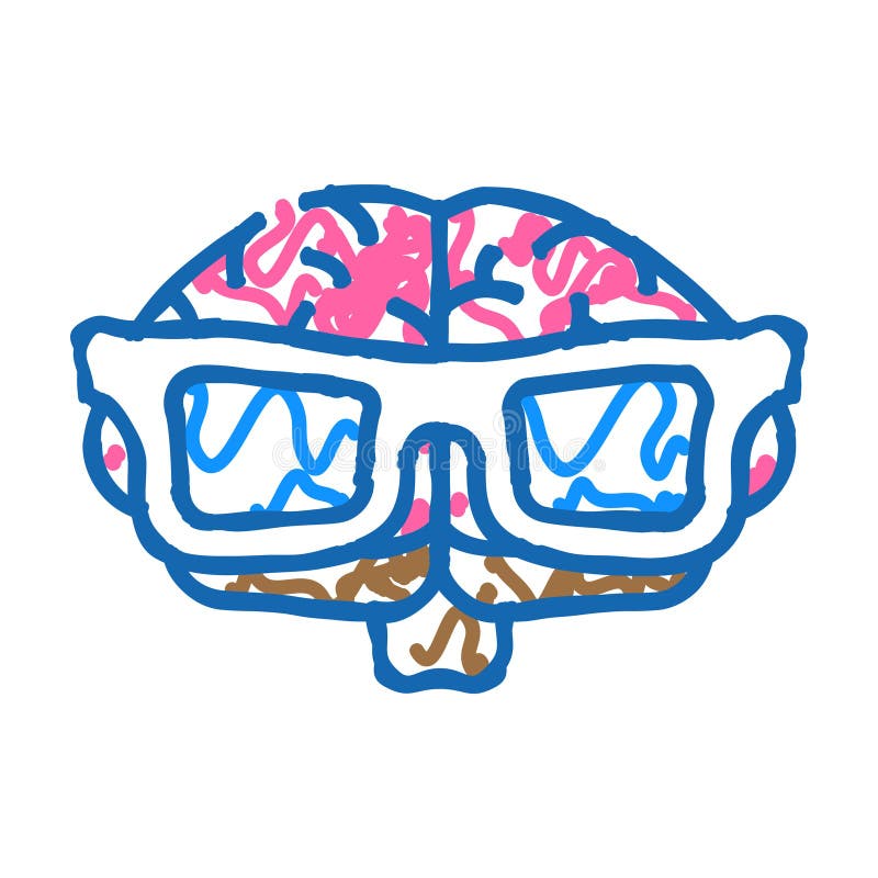 Smart Brain Human Icon Doodle Illustration Stock Illustration ...