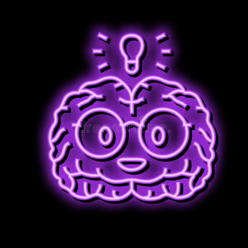 Smart Brain Human Neon Glow Icon Illustration Stock Vector ...