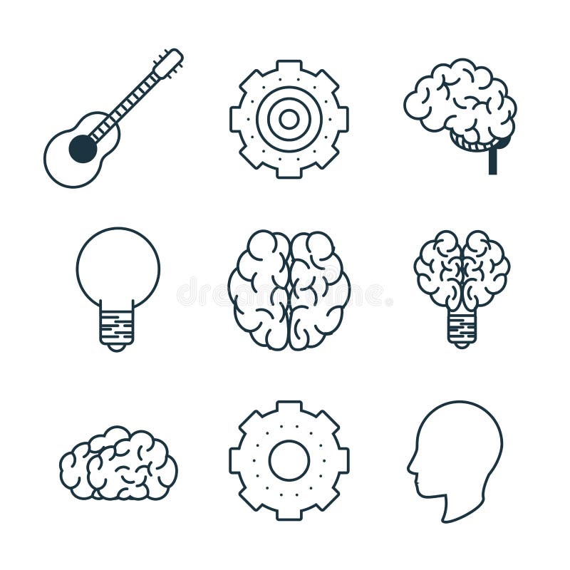 Smart brain icons stock vector. Illustration of intelligence - 109202584