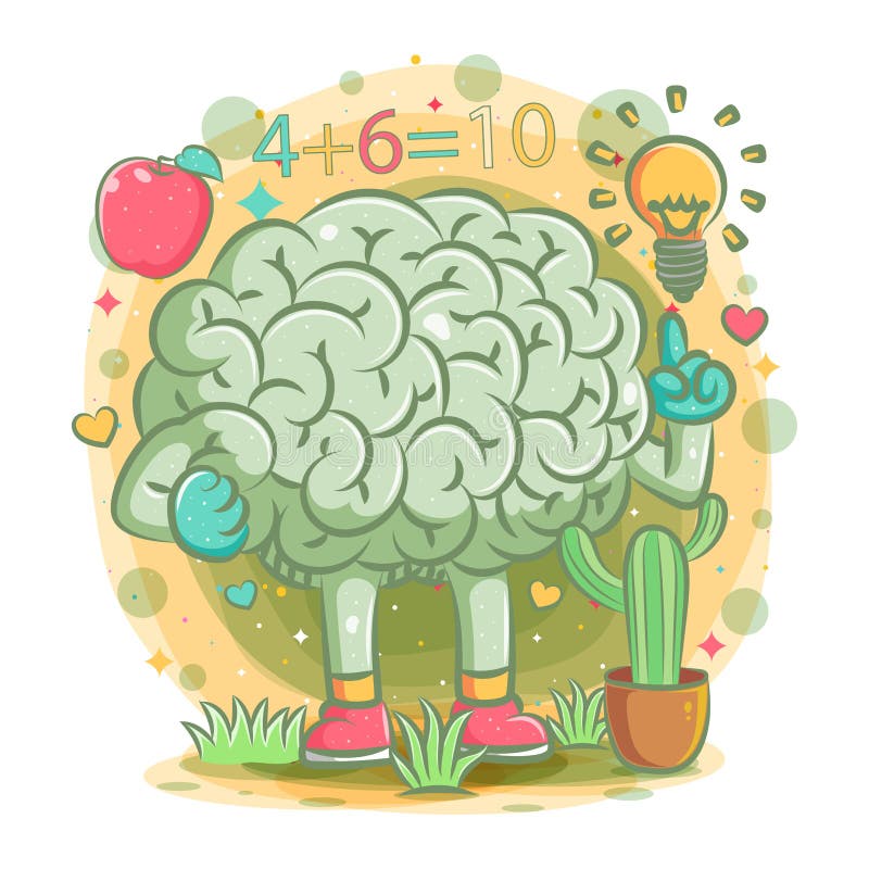 Smart Brain Illustration Think the Math Formula Stock Vector ...