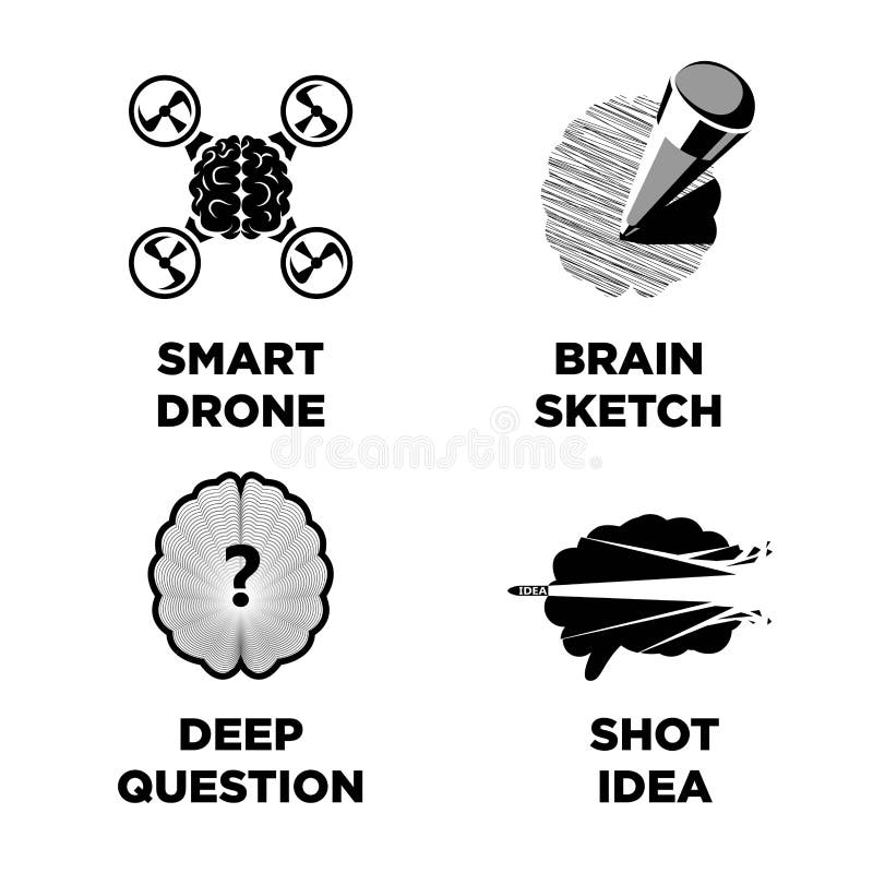 Smart Brain and Innovative Intelligence Idea Vector Icon Template Stock ...