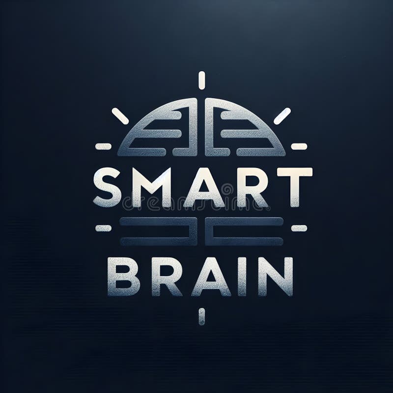 Smart Brain Logo Design stock illustration. Illustration of calligraphy ...