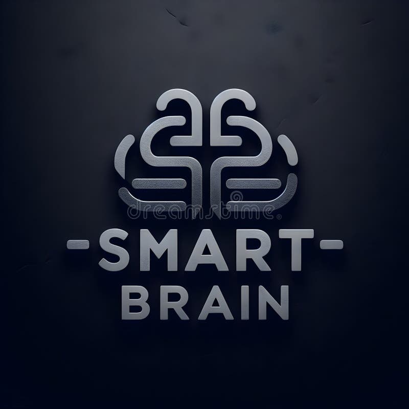 Smart Brain Logo Design stock illustration. Illustration of cartoon ...