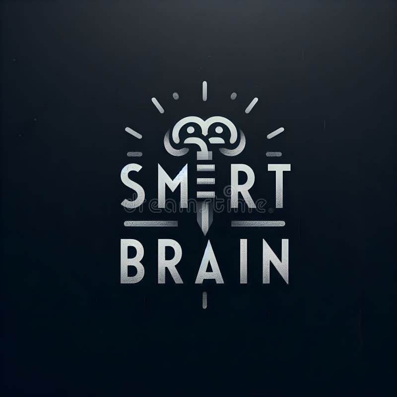 Smart Brain Logo Design stock illustration. Illustration of font ...