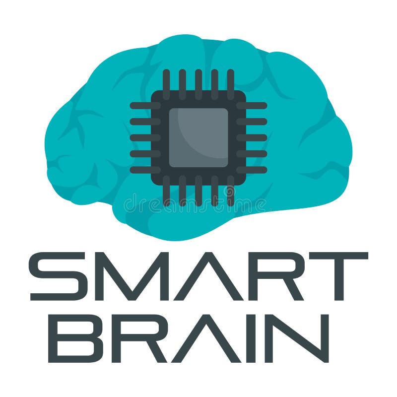 Smart Brain Logo, Flat Style Stock Vector - Illustration of design ...