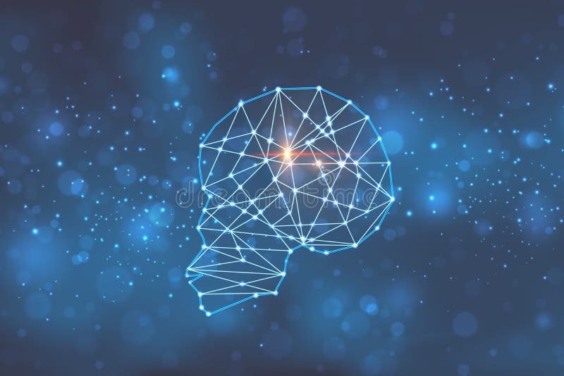 Smart Brain and Network Connection on Glitter Bright Lights and ...