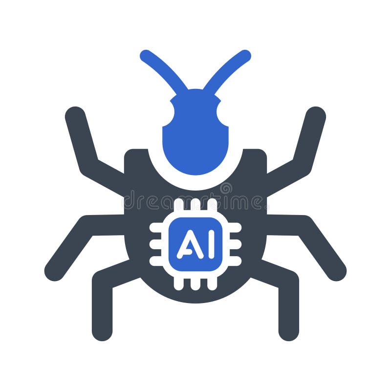 Smart bug icon stock illustration. Illustration of meticulously - 352423647
