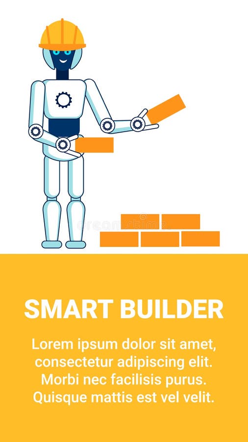 Smart Builder Technology Flat Poster Template Stock Vector ...