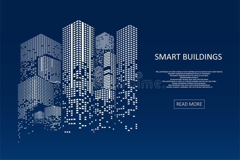 Smart Building Concept Design Stock Vector - Illustration of estate ...