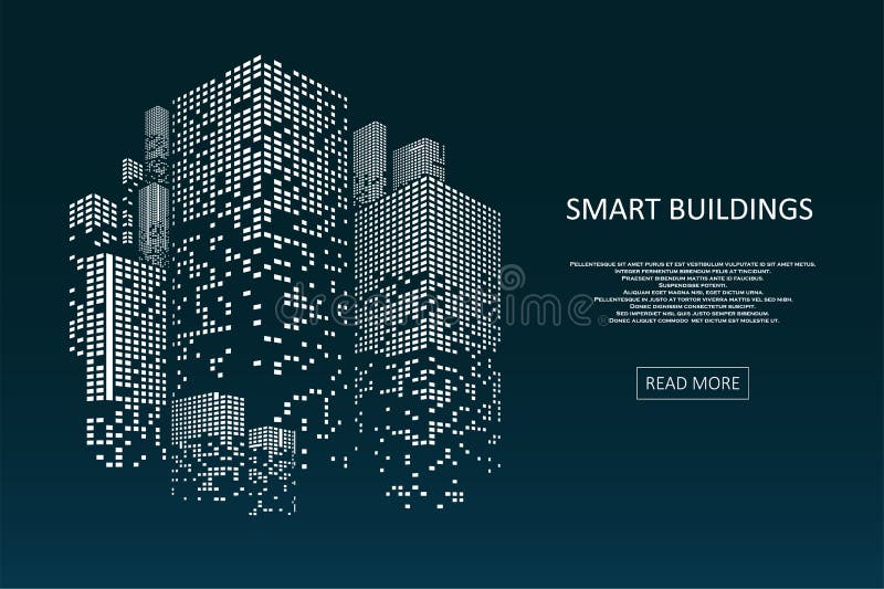 Smart Building Concept Design Stock Vector - Illustration of city ...