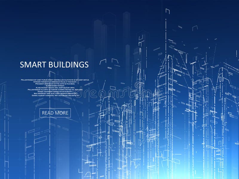 Smart Building Concept Design Stock Vector - Illustration of city ...