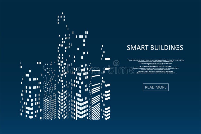 Smart Building Concept Design Stock Vector - Illustration of city ...