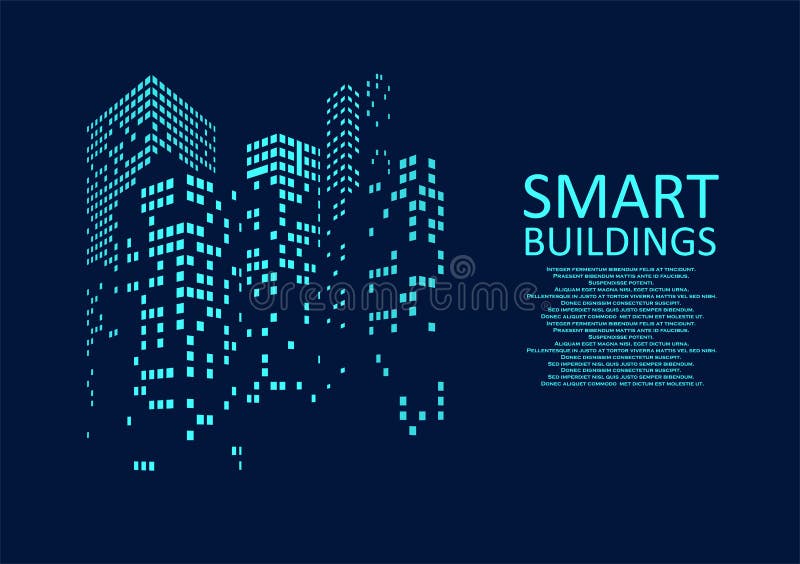 Smart Building Concept Design Stock Vector - Illustration of background ...