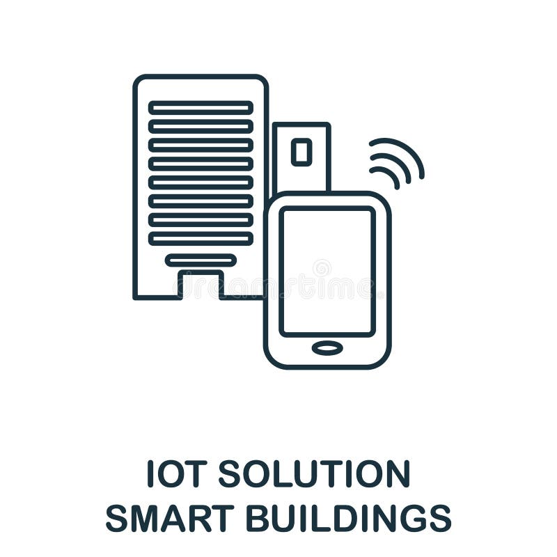 Smart Buildings Icon. Line Element from Iot Solution Collection. Linear ...