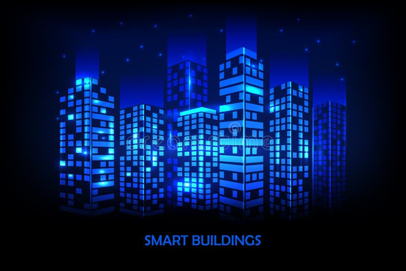 Smart Buildings. Vector Template of the Landing Page. Stock Vector ...
