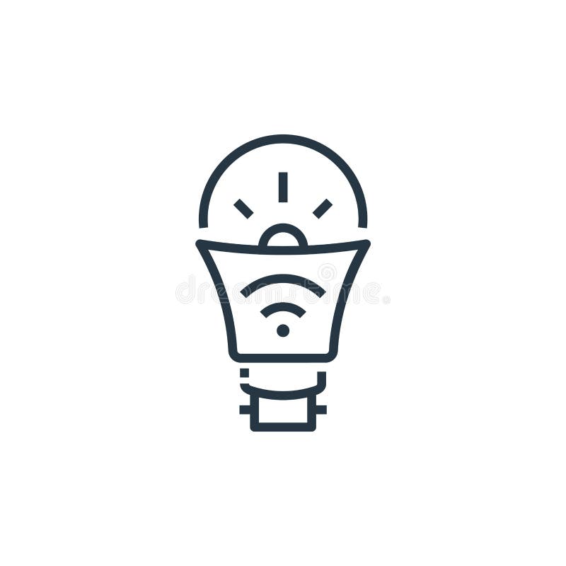 Smart Bulb Icon Vector from Smart Home Concept. Thin Line Illustration ...