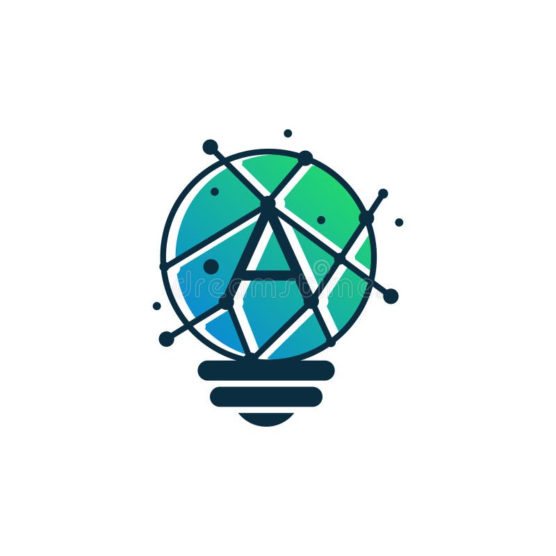 Smart Bulb Logo Design Element Vector with Creative Technology Concept ...