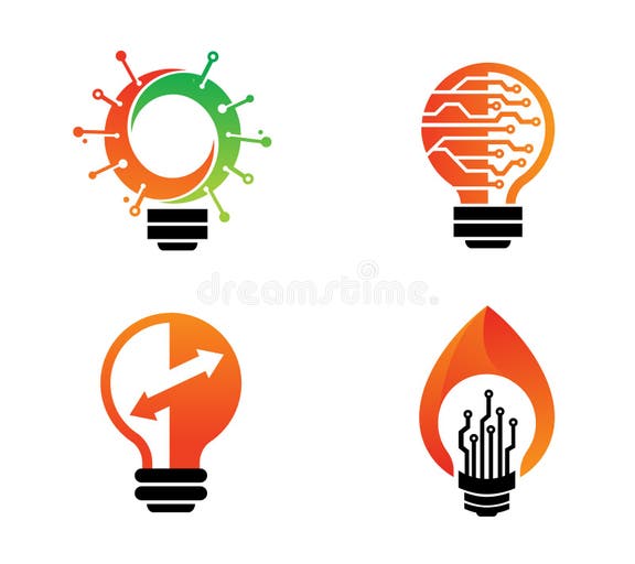 Smart Bulb Logo or Icon Template Design Stock Vector - Illustration of ...