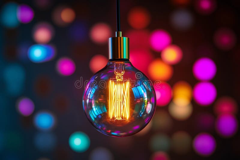 Smart Bulb with Mirrored Outer Shell Illuminates a Vibrant Setting with ...