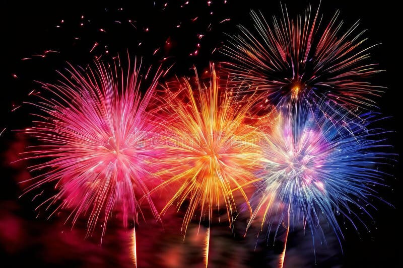 Smart Burst Fireworks Firework Explosion with Vividly Colored Bu Stock ...