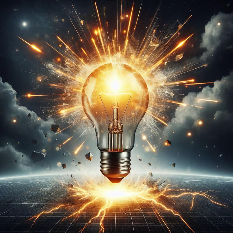 Smart Burst Lightbulb Moment Lightbulb with Beams Bursting Out S Stock ...