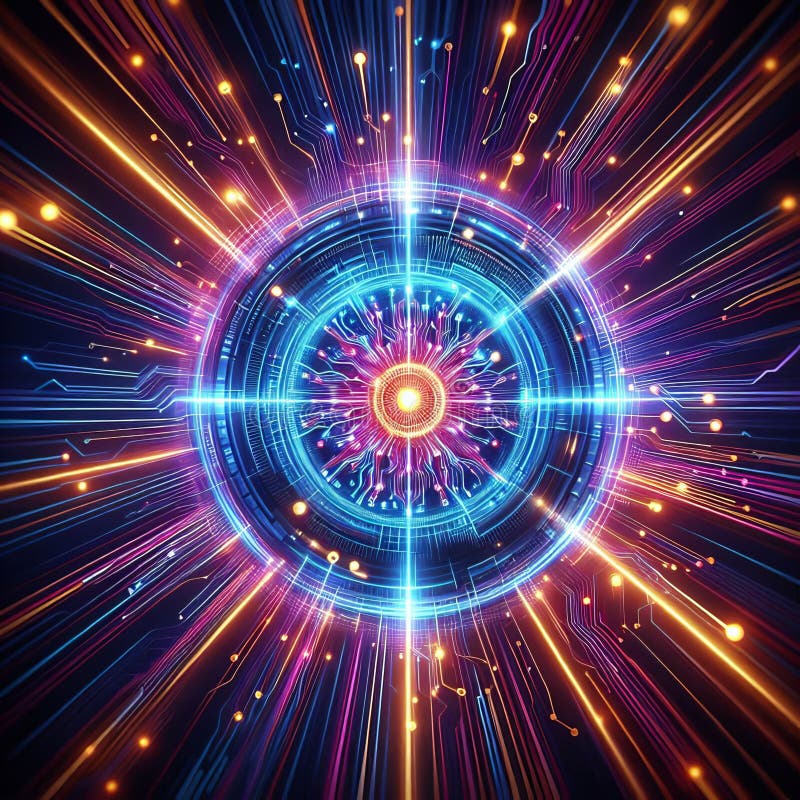 Smart Burst Neon Glow Neon Beams Bursting Out in Different Direc Stock ...