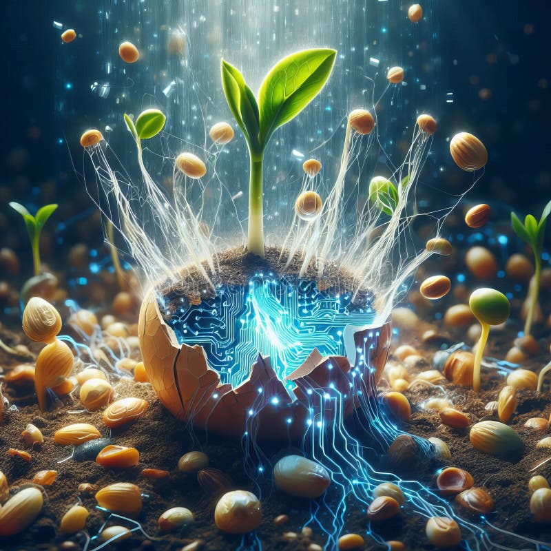 Smart Burst Seed Germination Seed Cracking Open with Roots and S Stock ...