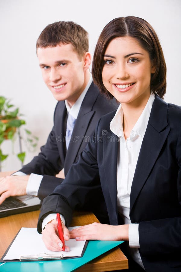 Smart business leader stock photo. Image of female, expression - 4616788