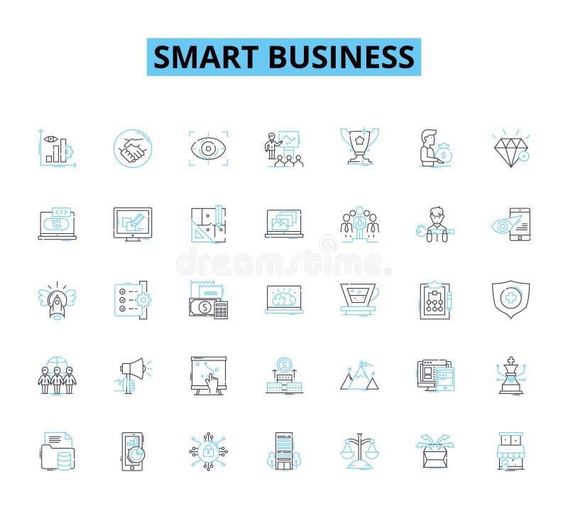Smart Business Linear Icons Set. Innovation, Efficiency, Strategy ...