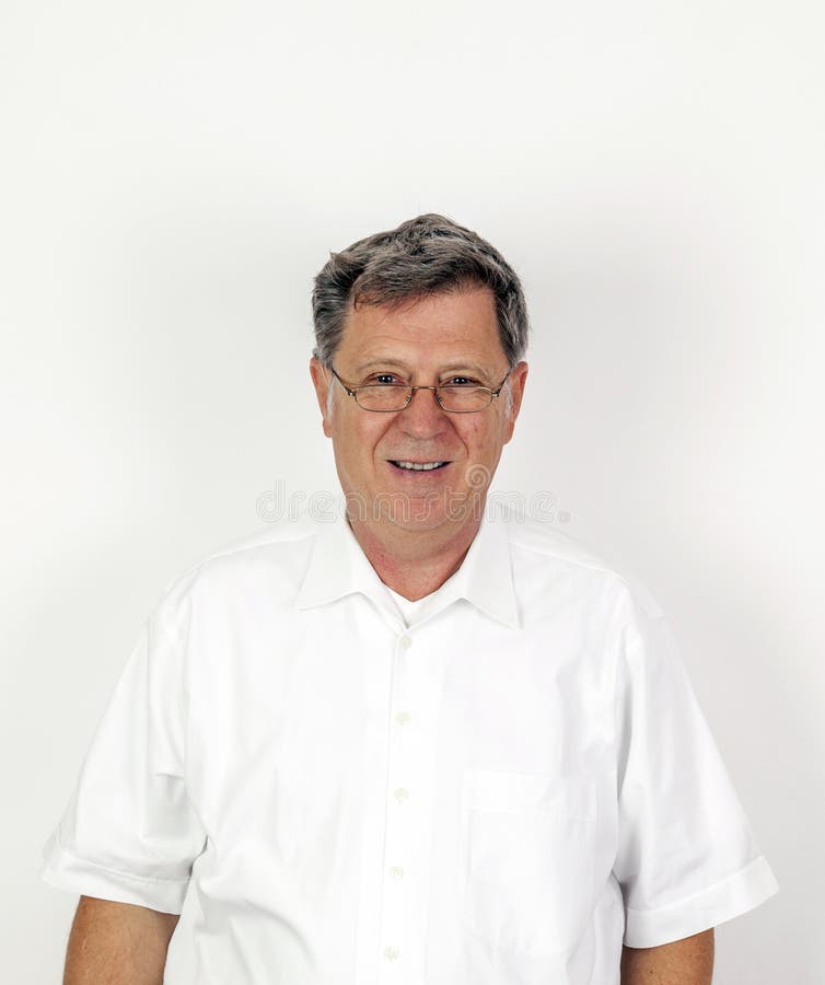 Smart Business Man in White Shirt Looks at His Arm Watch Stock Photo ...