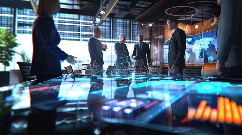 Smart Business Team Talking and Discussing about Technology at Meeting ...