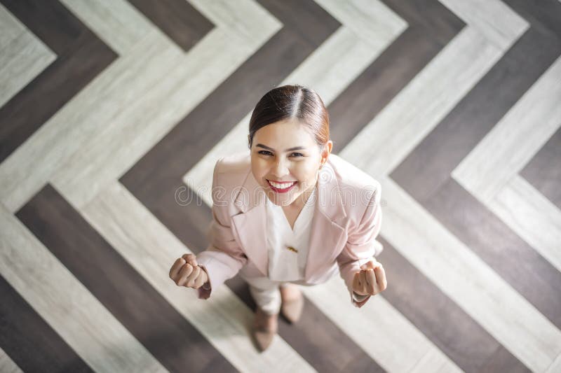 Smart Business Woman is Standing, Top View Stock Image - Image of ...