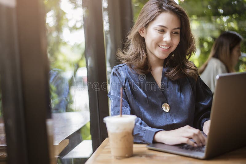 Smart Business Woman is Working with Computer Stock Image - Image of ...