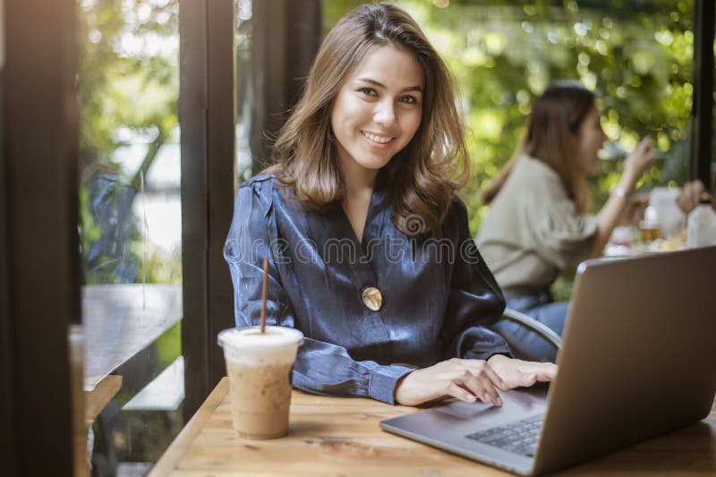 Smart Business Woman is Working with Computer Stock Photo - Image of ...