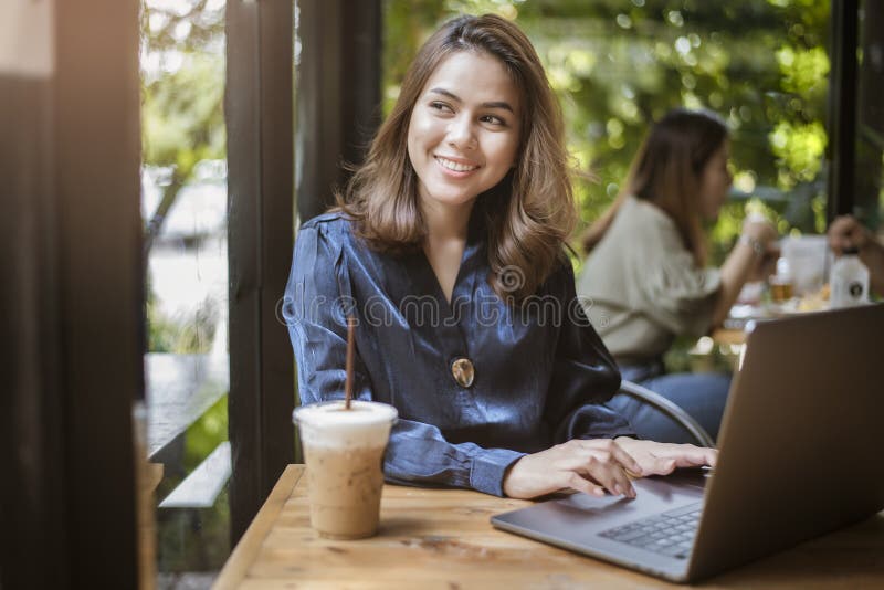 Smart Business Woman is Working with Computer Stock Image - Image of ...