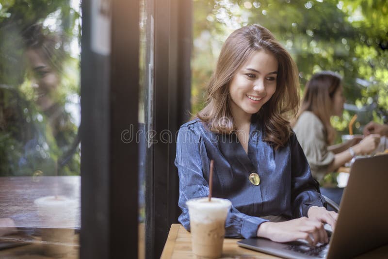 Smart Business Woman is Working with Computer Stock Image - Image of ...