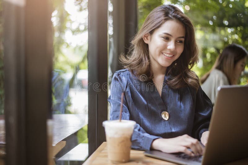 Smart Business Woman is Working with Computer Stock Image - Image of ...