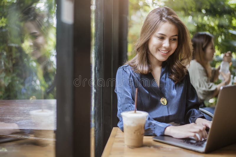 Smart Business Woman is Working with Computer Stock Photo - Image of ...