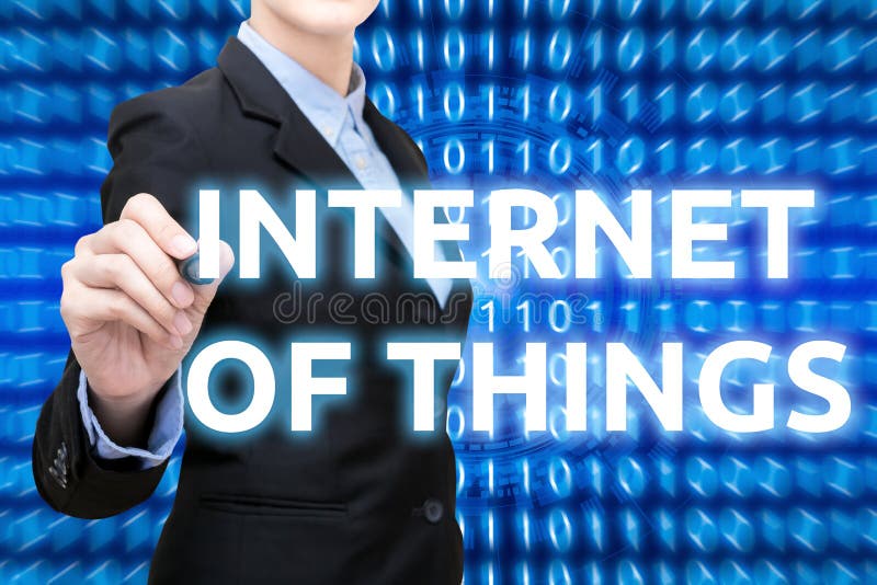 Smart Business Woman Writing Internet of Things Technology Stock Image ...