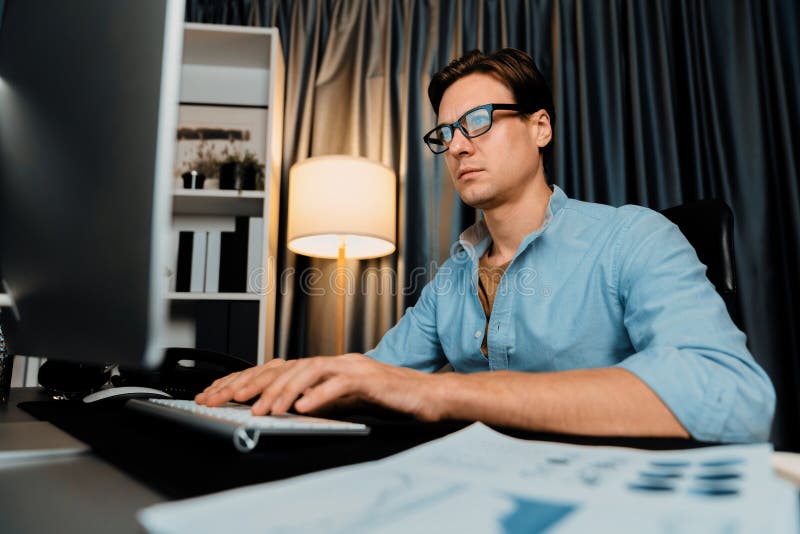 Smart Businessman Analyzing Business Paragraph Marketing Analysis ...