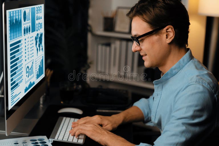 Smart Businessman Analyzing Business Paragraph Marketing Analysis ...