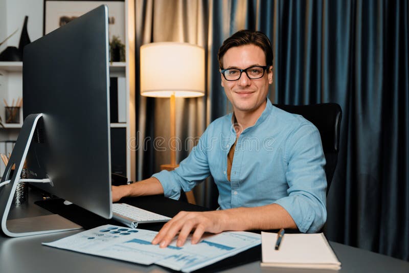 Smart Businessman Analyzing Business Paragraph Marketing Analysis ...