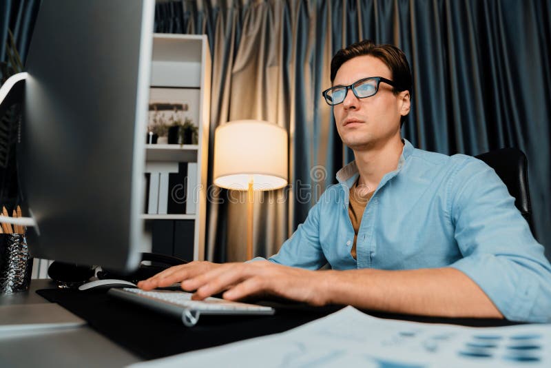 Smart Businessman Analyzing Business Paragraph Marketing Analysis ...