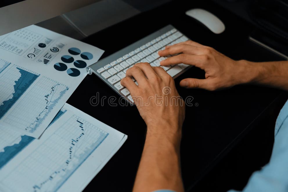 Smart Businessman Analyzing Business Paragraph Marketing Analysis ...