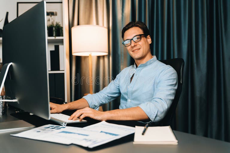 Smart Businessman Analyzing Business Paragraph Marketing Analysis ...