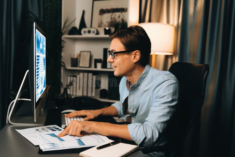 Smart Businessman Analyzing Business Paragraph Marketing Analysis ...