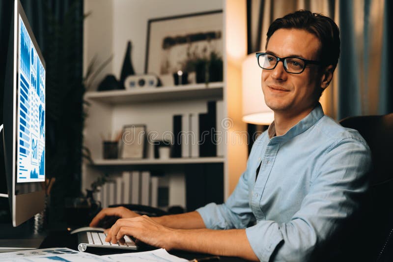 Smart Businessman Analyzing Business Paragraph Marketing Analysis ...