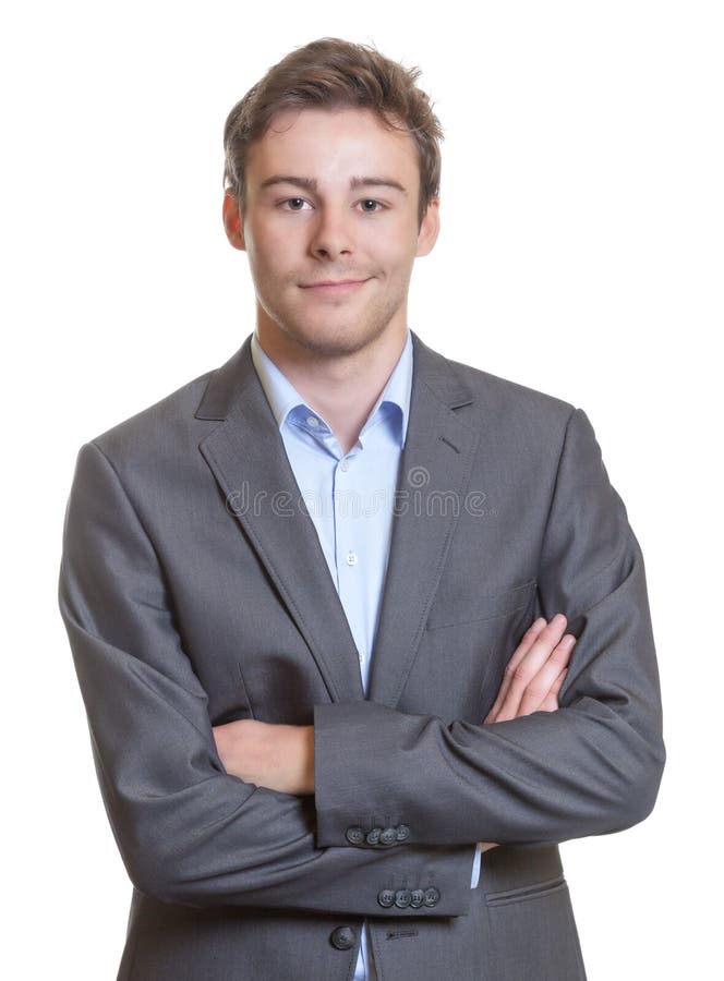 Smart Businessman in a Grey Suit Stock Image - Image of company ...