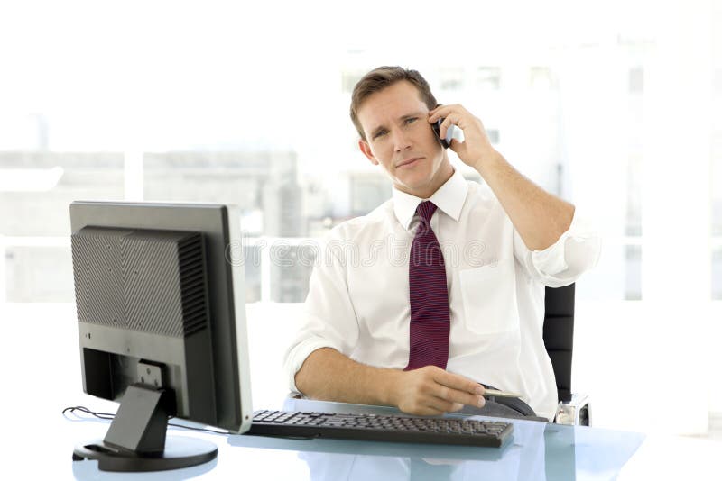 Smart Businessman Stock Image Image Of Cell Aspirations 50043249
