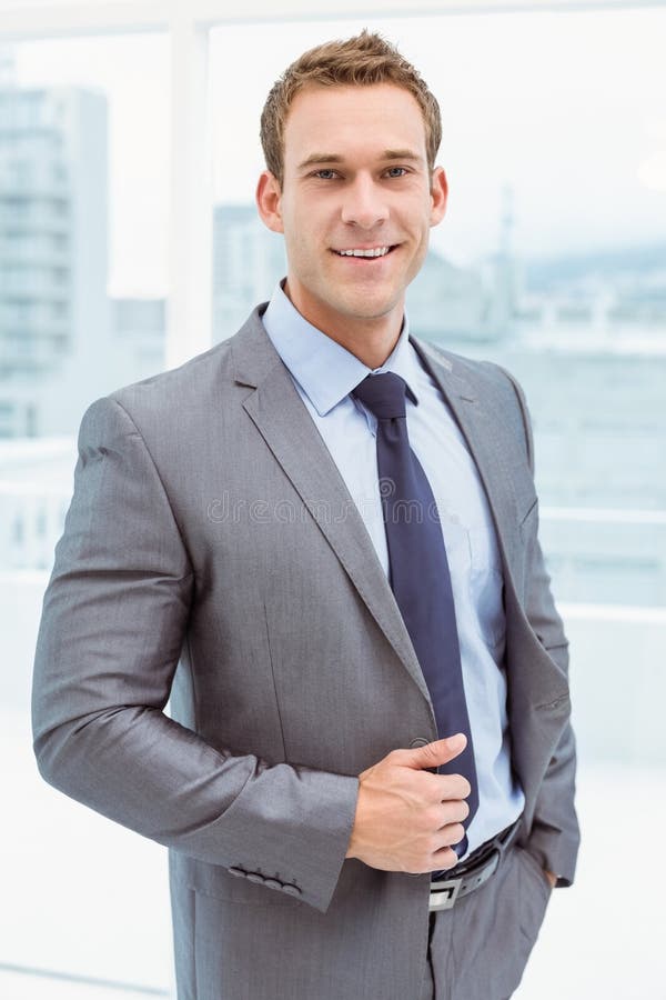 Smart Businessman in Suit at Office Stock Image - Image of office ...